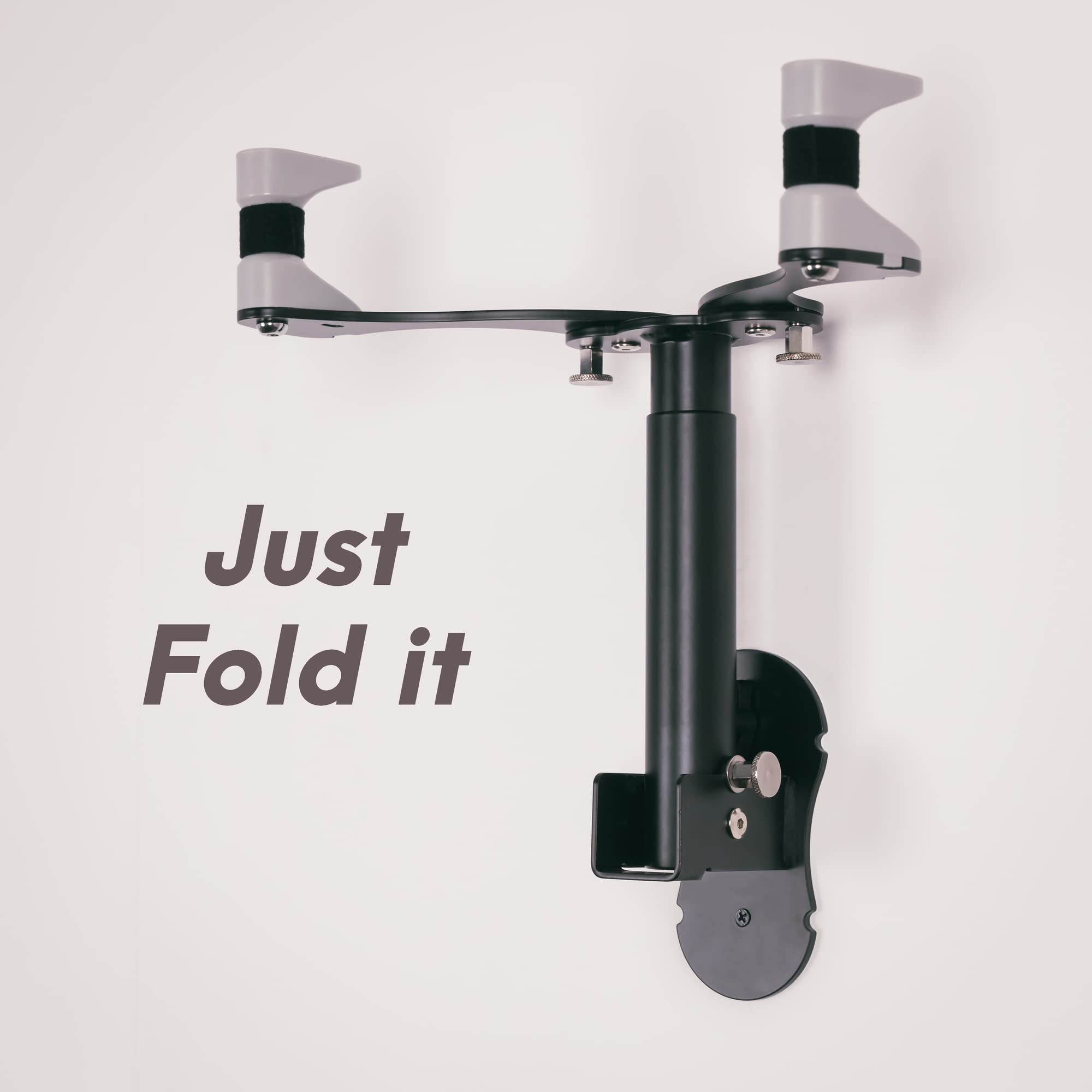CyclingDeal Bike Wall Mount Rack - Adjustable, Extendable & Foldable - Indoor Storage Horizontal Hook Hanger Organiser - Safe & Secure for MTB, Road Bicycles - Store Bike in Garage or Home - Mat