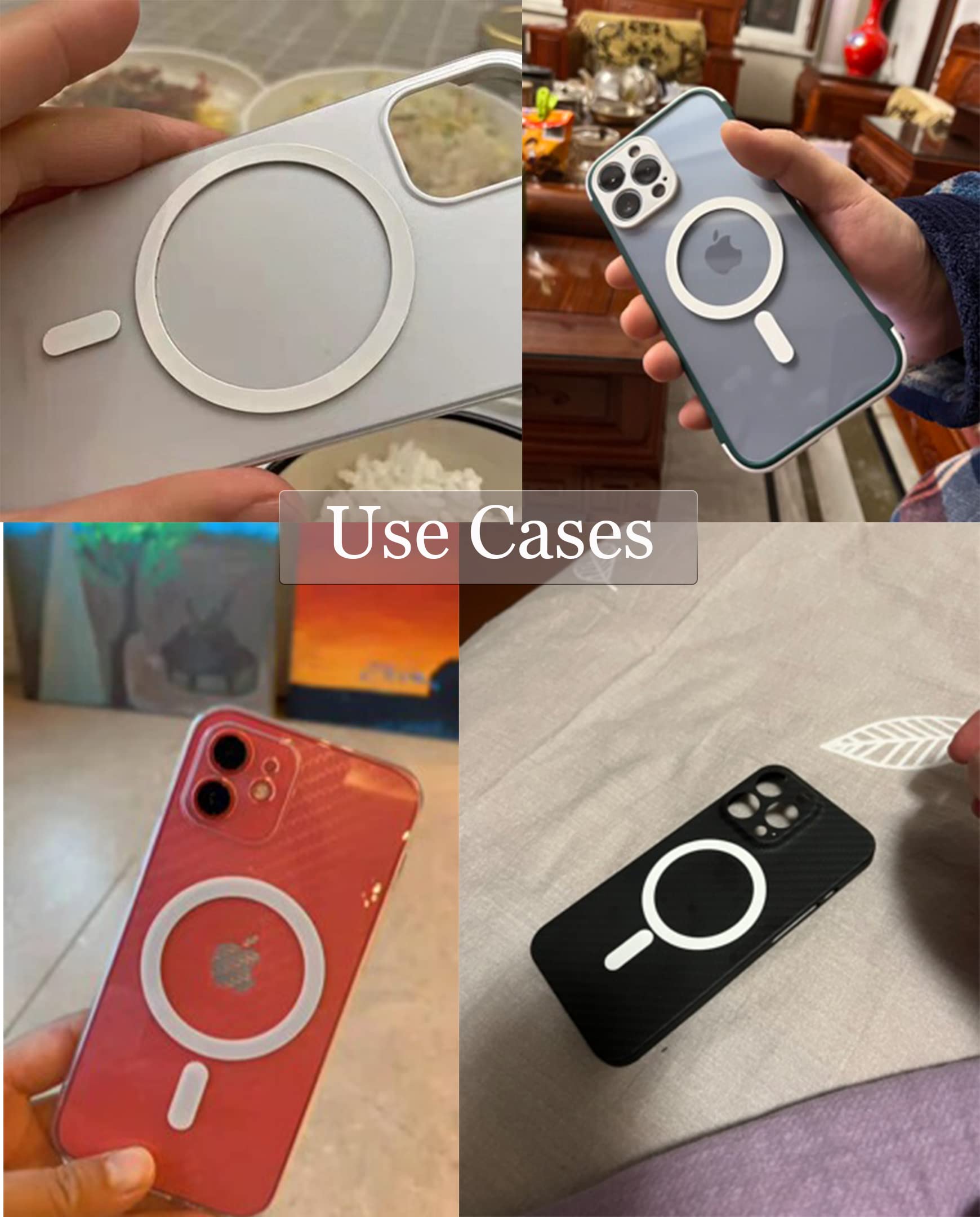 Mgesafe Magnet Sticker, Magnetic Phone case Sticker, Compatible with MagSafe Accessories and Qi Wireless Charger, Suitable for All Smart Phones and iPhone Series