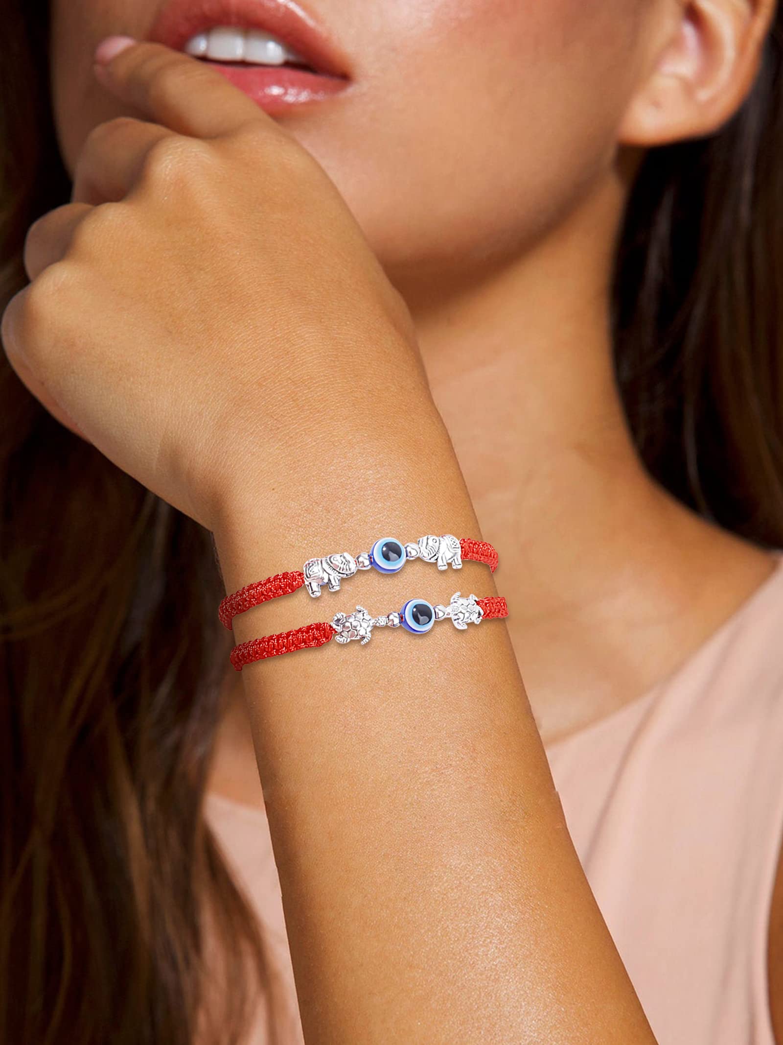 Dcfywl731 Evil Eye Bracelets for Women 7 Knot Lucky Bracelets Beaded Bracelets Mexican Bracelets Adjustable Protection Bracelets for Men