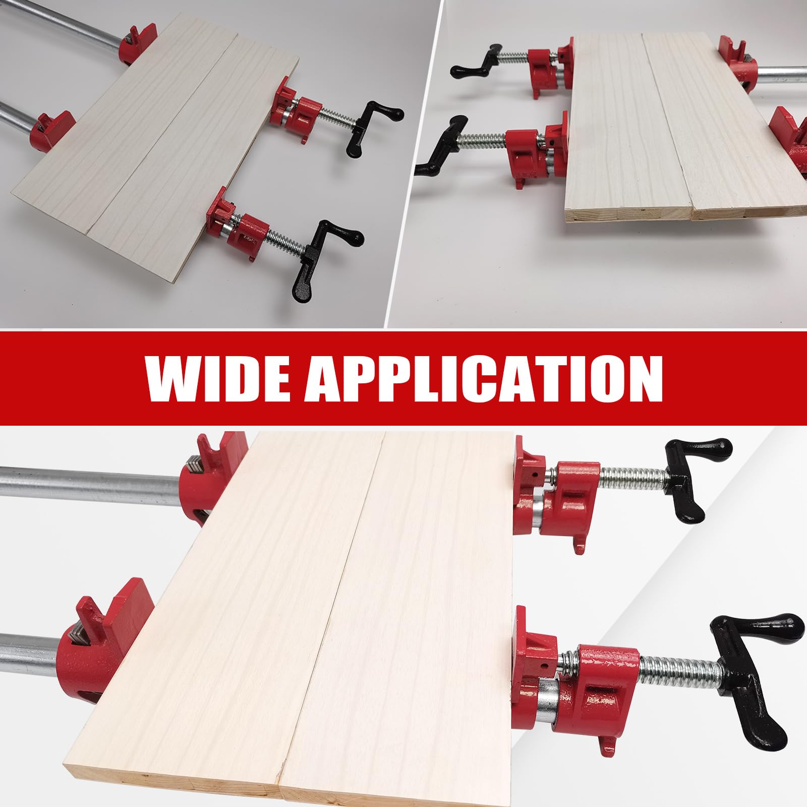 FLKQC Wood Gluing Pipe Clamp Set, Heavy Duty Cast Iron Quick Release Pipe Clamps for Woodworking, Pipe Clamps Quick Release for Woodworking, Carpentry, Home Improvement, and DIY Projects (6, 3/4")