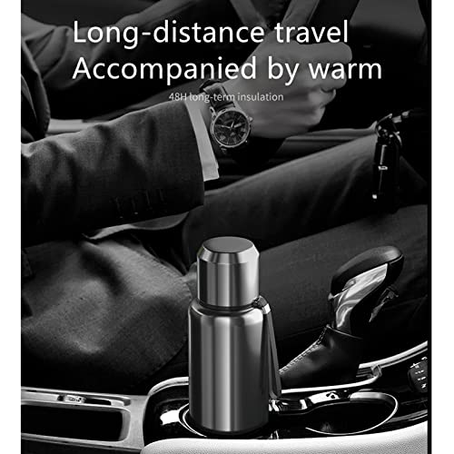 Insulated Water Bottle, 28oz Large Capacity Stainless Steel Thermos Portable Vacuum Travel Cup with Rope for Coffee Hot and Cold Drink