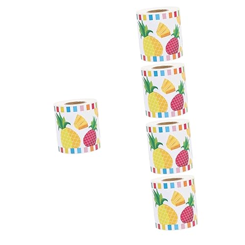 Ciieeo 5 Rolls Bulletin Board Stickers Bulletin Borders Decoration Chalkboard Border Pineapple Decor Classroom Decor Copper Plate self-Adhesive Paper Wallpaper Pineapple Pattern