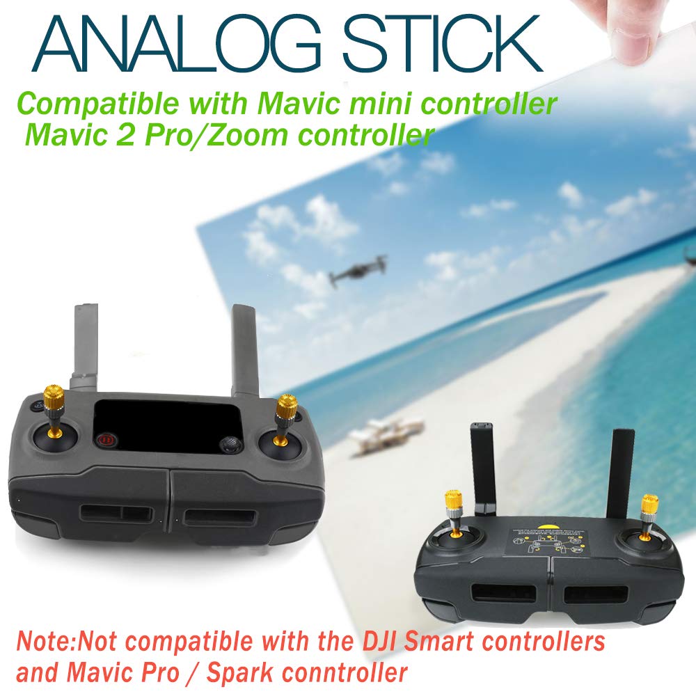 Compatible with DJI Mavic mini Controllers Aluminium Alloy Lever Joystick Thumb Rocker Replacement Controller Telescopic Controller Adjustable Extension Sticks Grip for Mavic 2 Pro Zoom Mavic Air 2Pcs