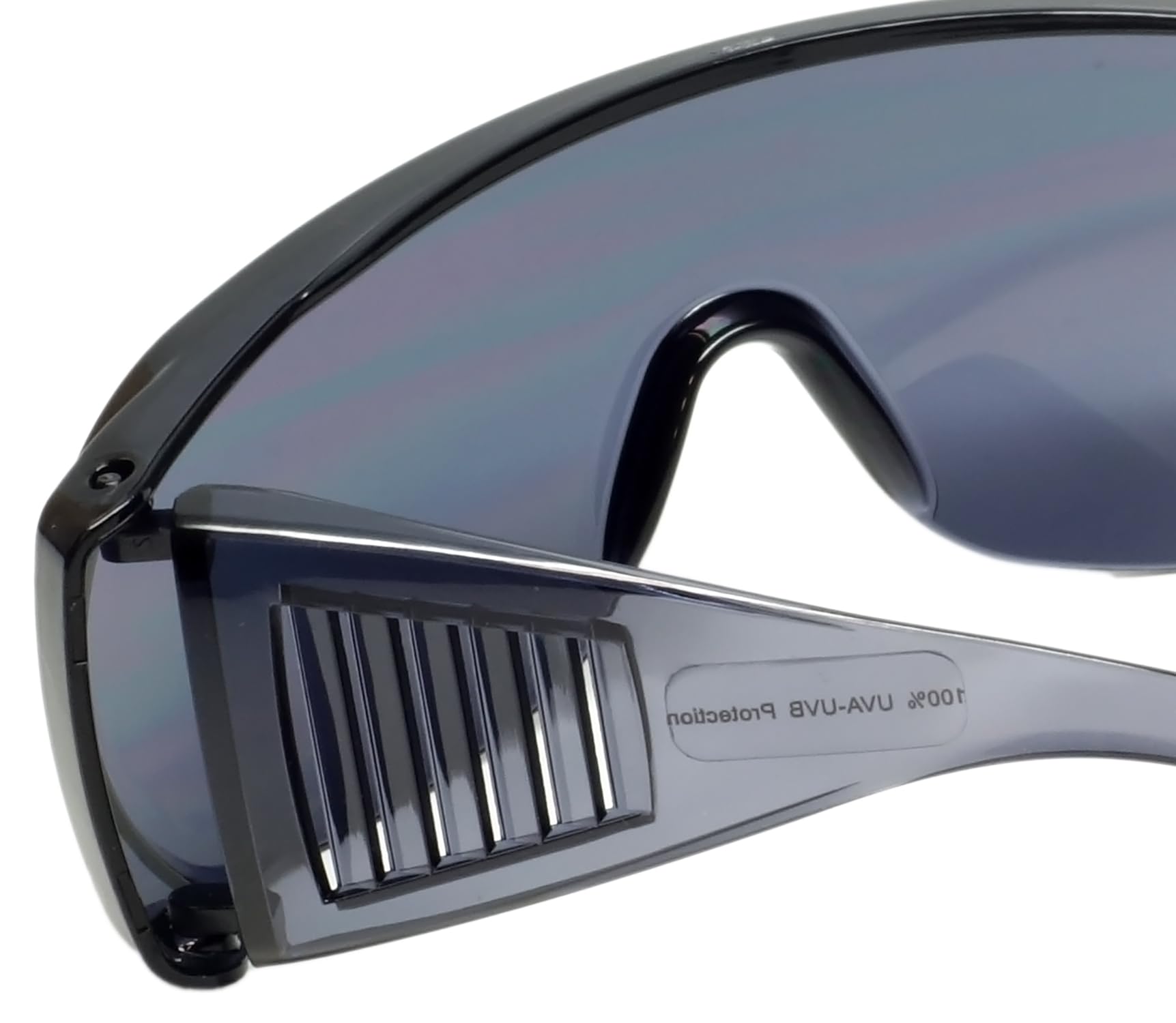 Calabria 1003 Fit Over Safety Glasses Fitover Prescription Eyewear Smoke Grey Men Women Large Wraparound Tinted Anti Scratch