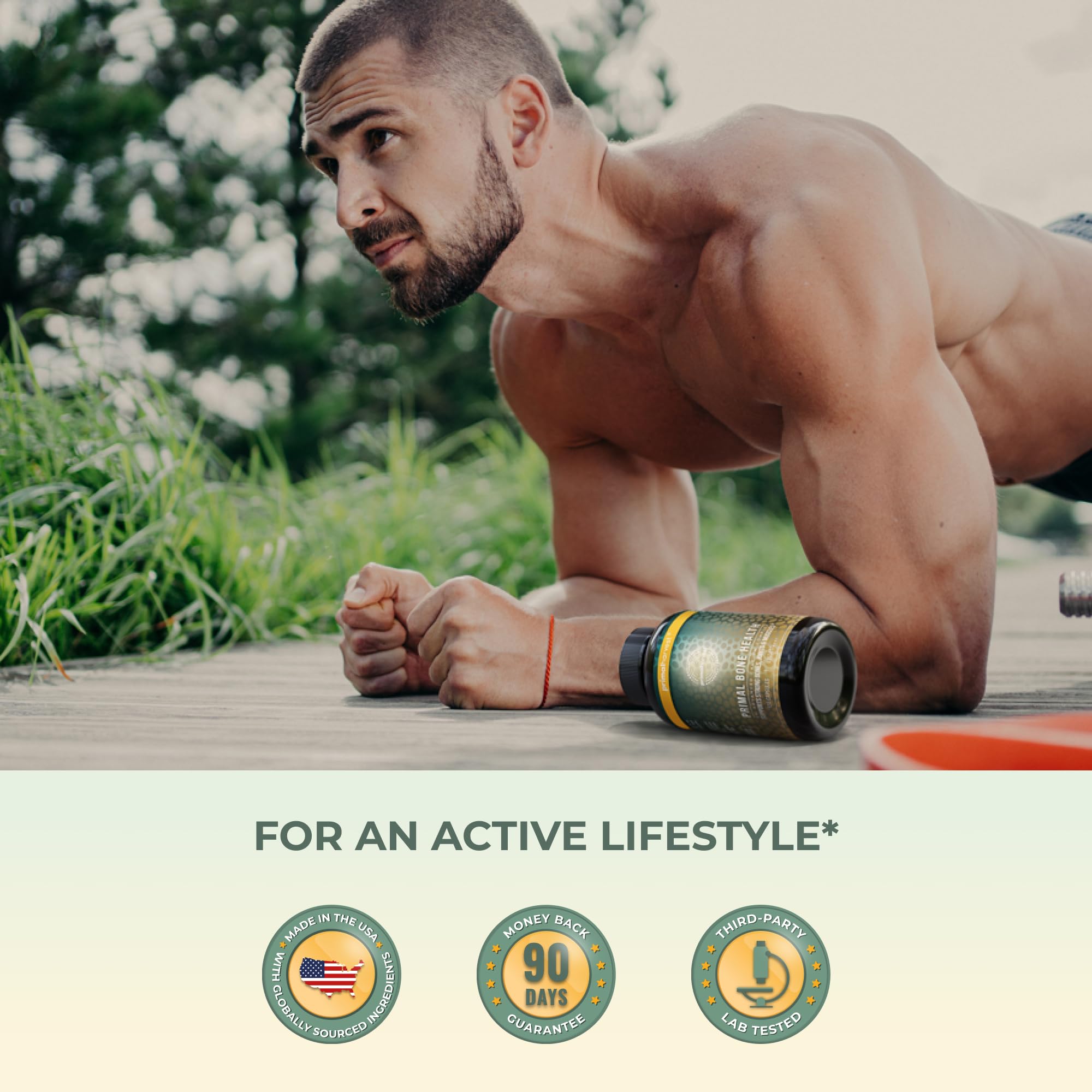 Calcium Carbonate Bone Health Complex by Primal Harvest for Men and Women with Calcium, Magnesium, Zinc, Manganese, Potassium, and L-Carnitine