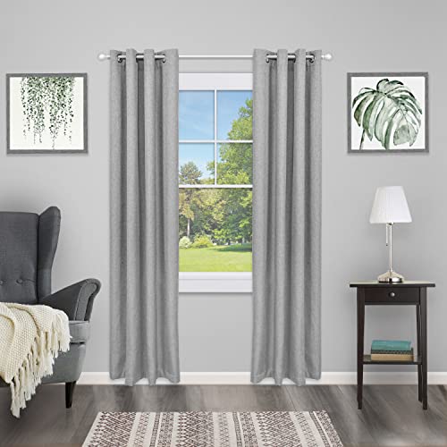 INTERIOR LIVING AZ71831US End Curtain Rod, 48-86", Satin Nickel