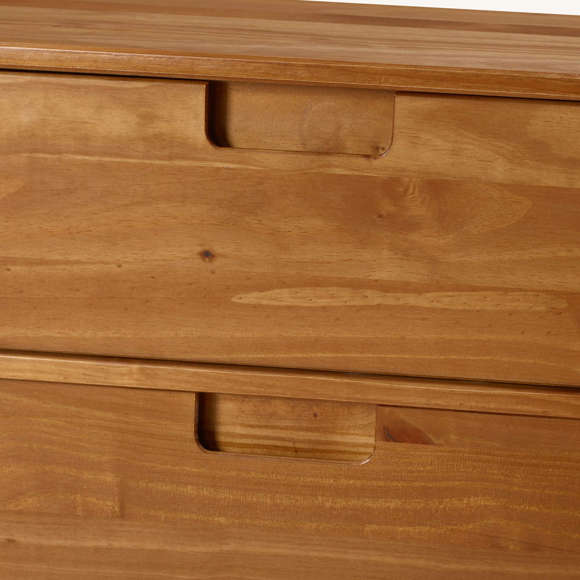 Delacora BDR6DSLDRCA WE-BDR6DSLDR Austin 52" Wide 6 Drawer Wood Mid-Century Modern Dresser with Cutout Handles