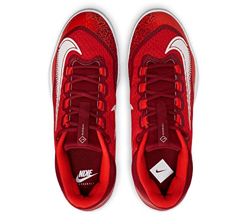 Nike Alpha Huarache Elite 4 Low DJ6521-616 University Red-White Men's Baseball Cleats 10.5 US