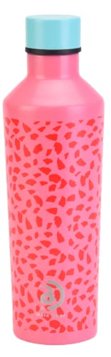 Holabear Metal Water bottle for Women,Insulated Double Wall Stainless Steel Thermos for Hot and Cold Drinks,17oz/500ml Sport Outdoor Tumbler Pink
