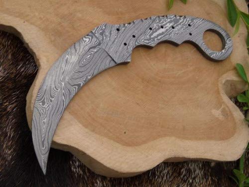 Damascus Steel Blank Blade Custom Handmade 9" Hunting Karambit Knife Blank Blades for knife making