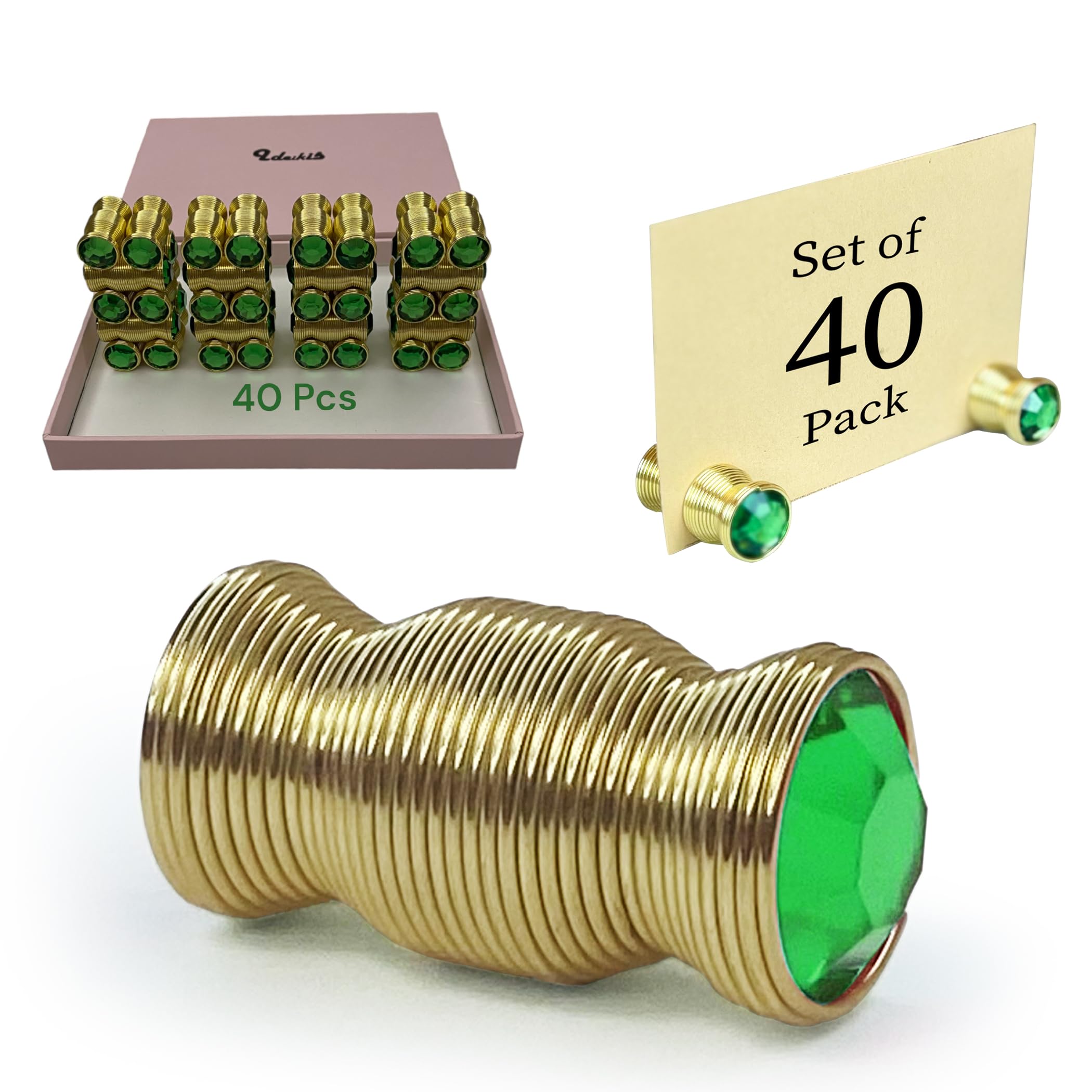 Ideikis 40Pcs.Multipurpose/Place Card Holders/Table Name Card Holder/Small Size Table Card Holder/Menu Clips/Gold Table Card Holder/Mini place card holders/Wedding/Anniversary/Birthday/Party