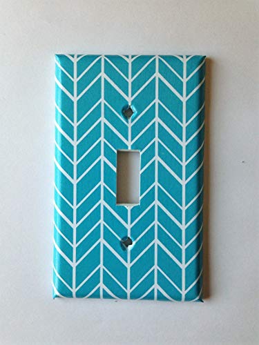 Turquoise Feather Light Switch Cover Various Sizes Offered