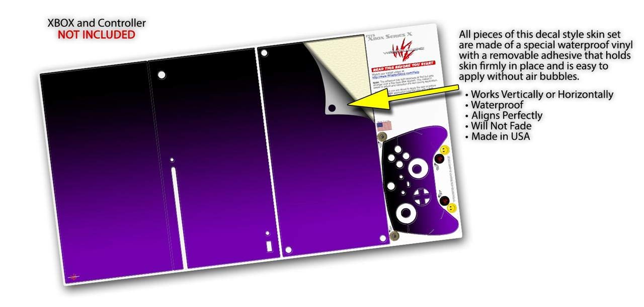 WraptorSkinz Skin Decal Vinyl Wrap compatible with the XBOX Series X Console and Controller - Smooth Fades Purple Black (GAMING CONSOLE NOT INCLUDED)