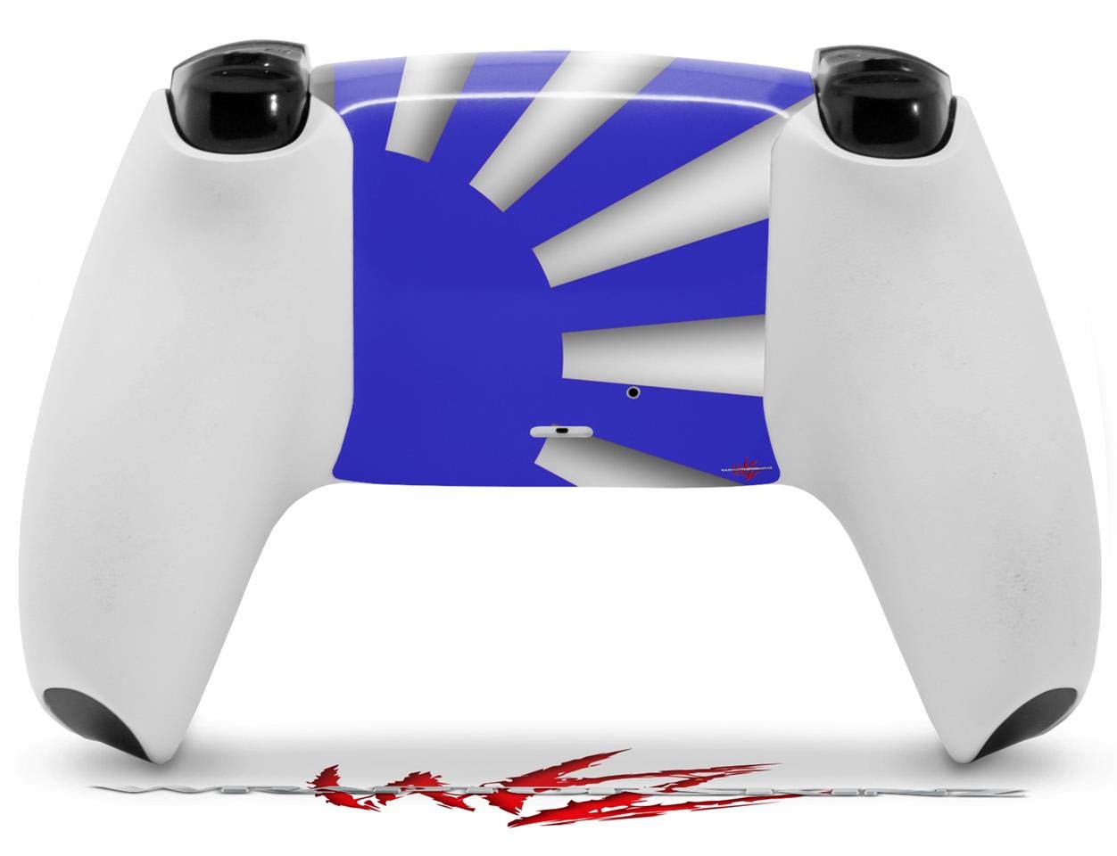 WraptorSkinz Skin Wrap compatible with Sony PS5 DualSense Controller Rising Sun Japanese Flag Blue (CONTROLLER NOT INCLUDED)