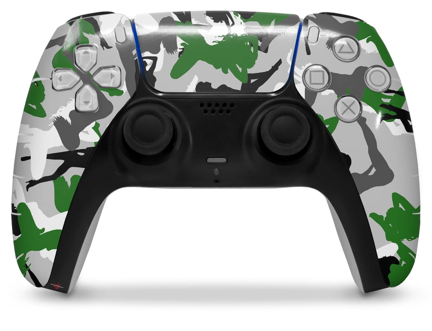 WraptorSkinz Skin Wrap compatible with Sony PS5 DualSense Controller Sexy Girl Silhouette Camo Green (CONTROLLER NOT INCLUDED)