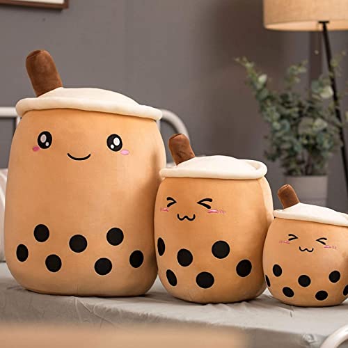 VHYHCY Cute Stuffed Boba Plush Bubble Tea Plushie Pillow Milk Tea Cup Pillow Food Plush, Soft Kawaii Hugging Milk Tea Plush Toy for Kids(Closed Eyes, 9.4 inch)