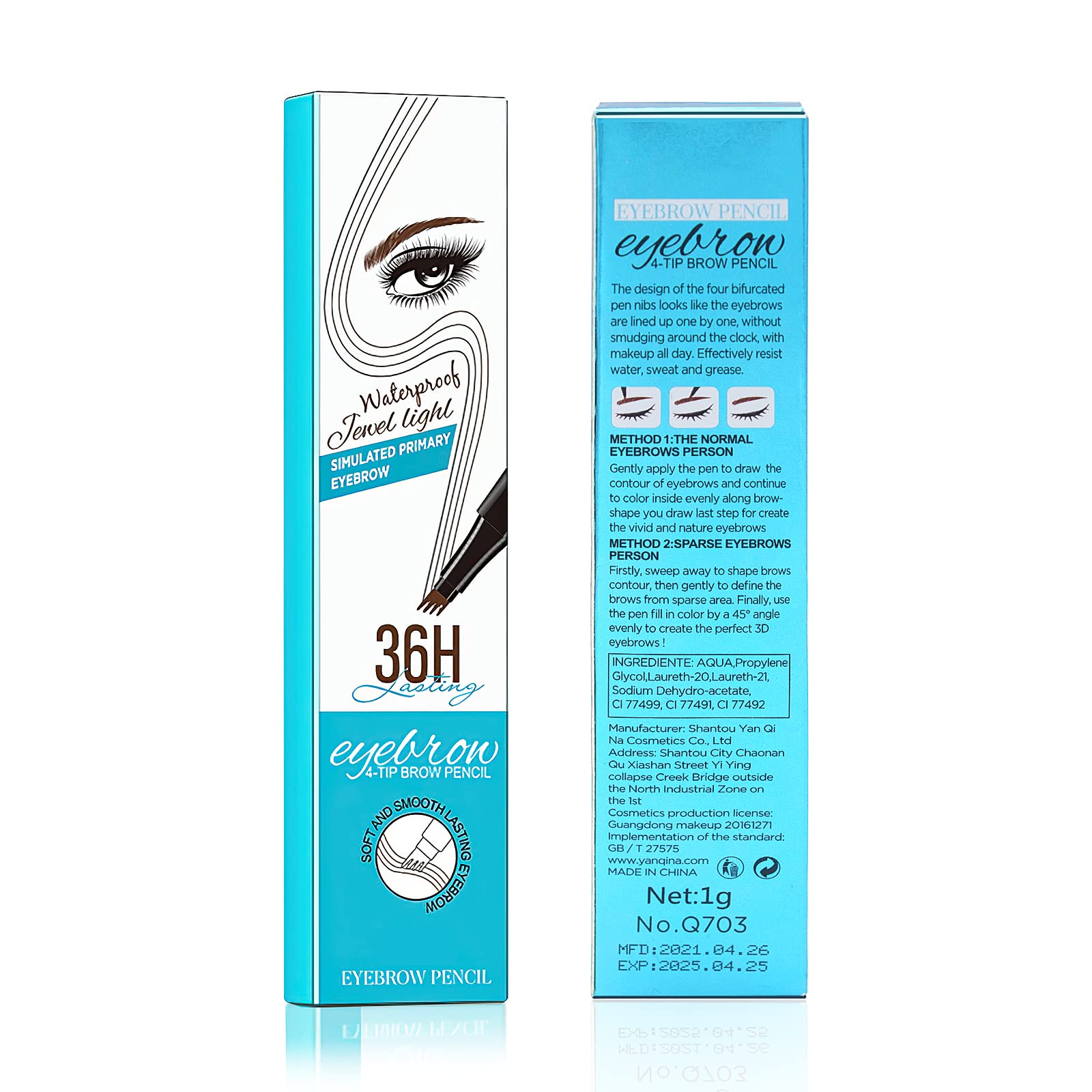 Eyebrow Pencil Eyebrow Microblading Pen - Eye Makeup Eyebrow Pen Long-Lasting Waterproof Micro 4 Point Brow Pen Lift & Snatch Eyebrow Microblading Pen Eyebrow Makeup for Perfect Brows (Dark Brown)