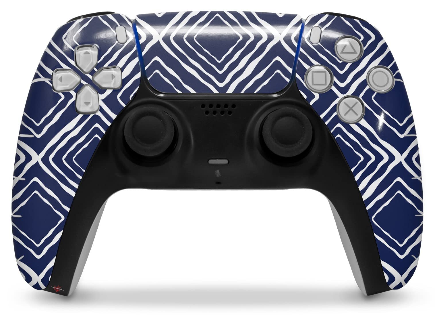 WraptorSkinz Skin Wrap compatible with Sony PS5 DualSense Controller Wavey Navy Blue (CONTROLLER NOT INCLUDED)