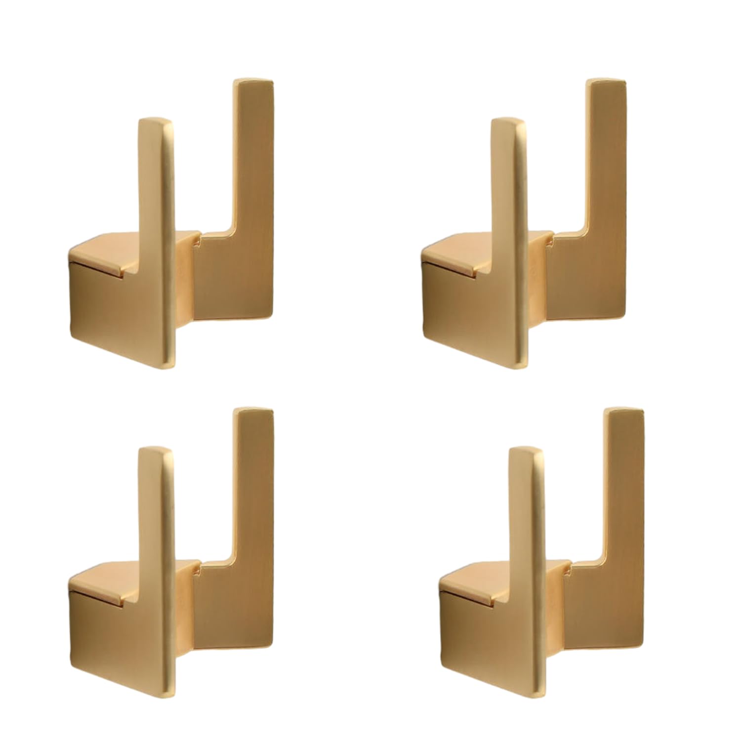 HDKXBEJ 4 Pack Gold Uniquely Designed Coat Dual Hooks, Wall Hooks Duty Double Prong Towel Hooks Wall Mounted Screw in Hooks for Bedroom Hooks Kitchen Hooks Bathroom Hooks