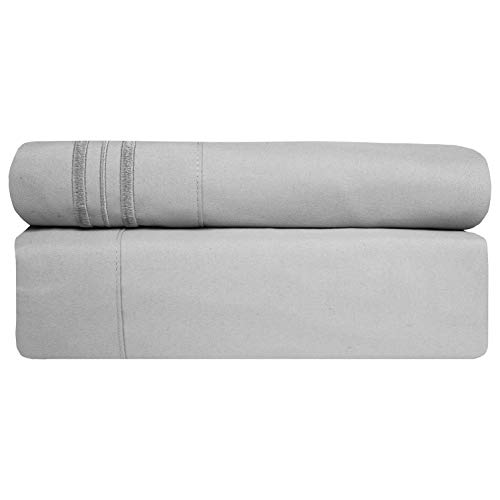 Twin Sheets - Breathable Luxury Sheets with Full Elastic & Secure Corner Straps Built In - 1800 Supreme Collection Extra Soft Deep Pocket Bedding Set, Sheet Set, Twin, Silver