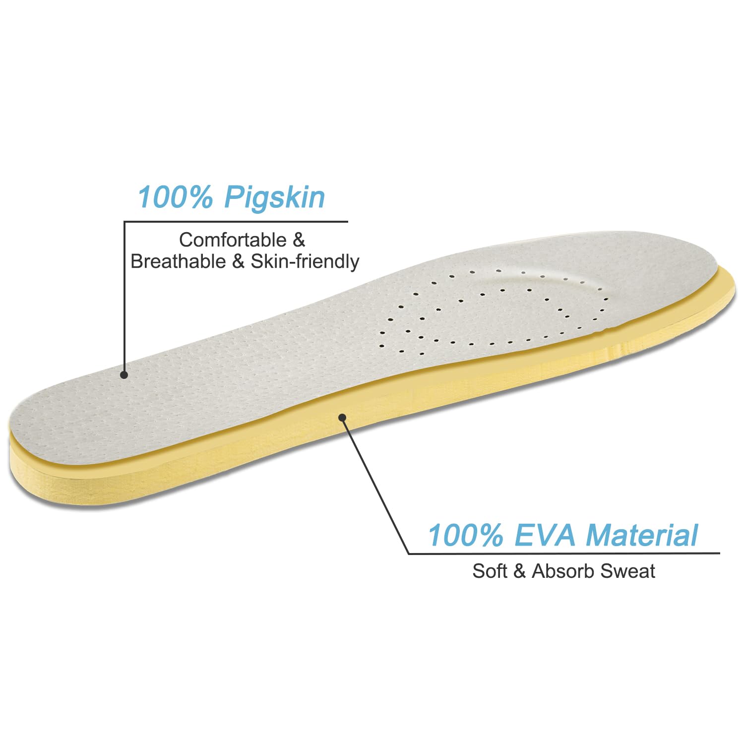 Classic Insoles for Hey Dude Men's Wally Shoes Replacement, Footwear Inserts Comfortable & Light-Weight(US Size:M8 / EU Size:41)