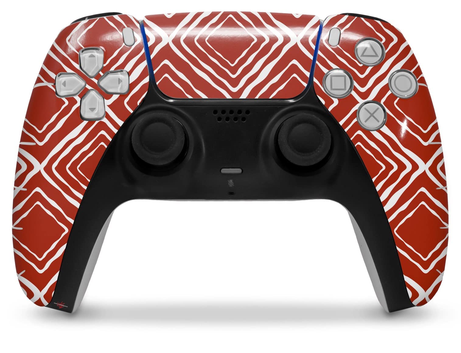 WraptorSkinz Skin Wrap compatible with Sony PS5 DualSense Controller Wavey Red Dark (CONTROLLER NOT INCLUDED)