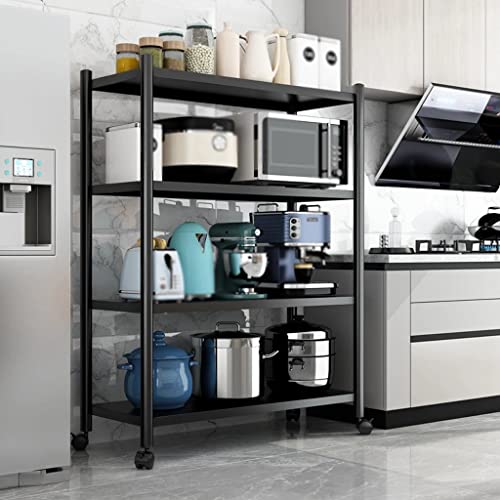 LOUYK Storage Rack Metal Storage Rack with Wheels Adjustable Shelves Kitchen Pantry Closet Stand (Color : A, Size : 120cm*50cm)
