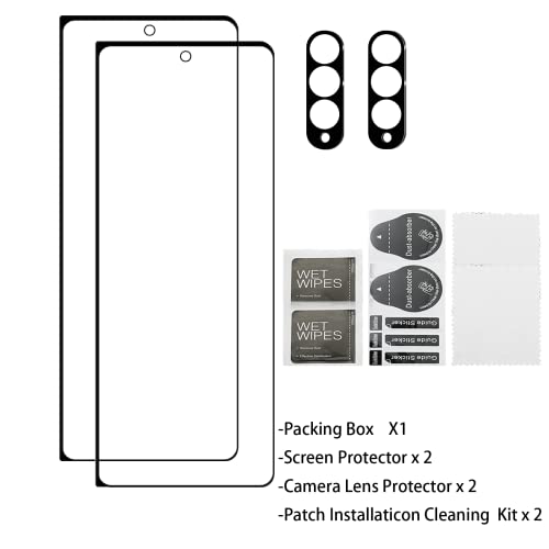 YISPIRIN Screen Protector for Samsung Galaxy Z Fold 3 5G and Camera Cover, [2+2 Pcs] 9H Hardness Anti-Scratch Case Friendly Tempered Glass Protective Film for Samsung Galaxy Z Fold 3 5G