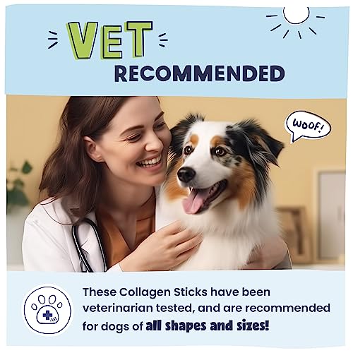 Pawstruck All Natural 11-12" Roasted Collagen Sticks for Dogs - Low Odor & Long Lasting Alternative to Bully Sticks and Rawhide Chews - Grain Free, Single Ingredient & Vet Approved - 5 Pack
