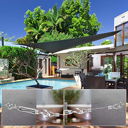 H&T String Light Hanging Kit, Outdoor Lights Hanging Kit, Globe String Lights Suspension Kit with 164ft Coated Stainless Steel Cable,Heavy-Duty and Easy to Install Guide Wire Globe String Light