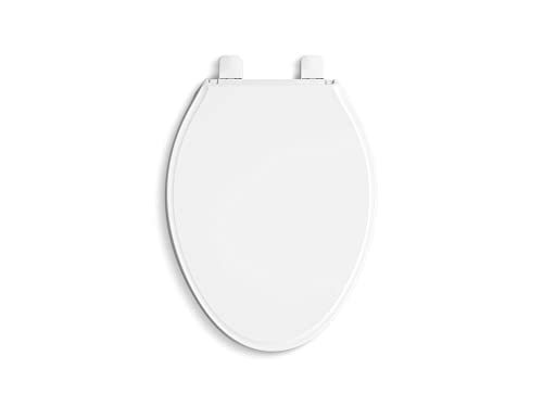 KOHLER 24295-0 Figure ReadyLatch Elongated Toilet Seat, Quiet-Close Lid and Seat, Countoured Seat, Grip-Tight Bumpers and Installation Hardware, White