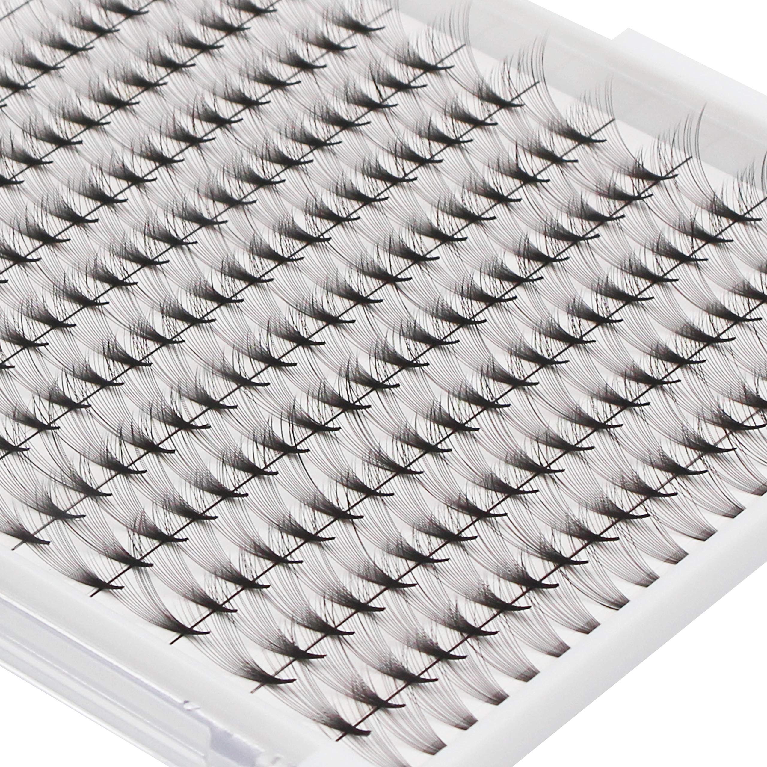 Dedila 220Pcs -Long Stem 14D Wide Fans Premade Volume Eye Lashes Extensions Thin Base Natural Long Individual False Eyelashes Soft and Lightweight Cluster Lashes 10-18mm to Choose (15mm)