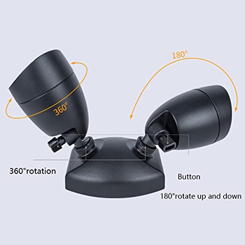 Wall Light IP54 Waterproof Outdoor Wall Sconce,Black Aluminum Rotatable Double-head Wall Lamp,Modern Wall Light for Courtyard Garage Garden Wall Lamp Home (Color : Black)