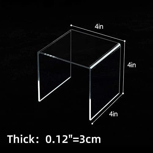 ihomecooker 12 Pack Clear Arylic Display Risers(4"×3"×2") &8 Pack Clear Arylic Display Risers(4"×4"×4") (20 Items)