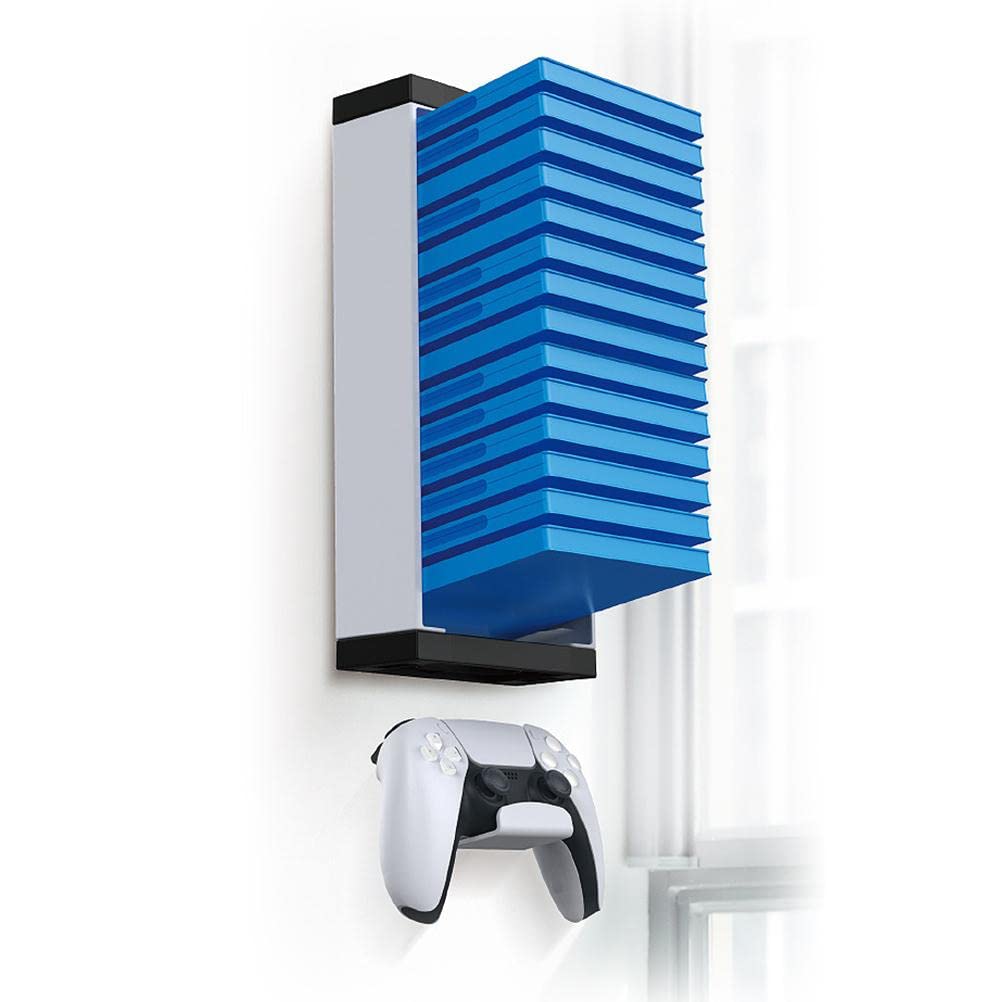 Wall Mount Holder Game Disc Box Storage Rack Holder Durable for PS5 Storage Shelf Hold Game Disk Rack Controller Organizer Stable Game Disk