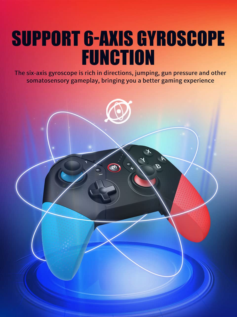 FONLAM Switch Controller Compatible with PC/iOS/Android, Wireless Gamepad for Nintendo Switch Lite/OLED, Game Controller Pro Controller Adjustable Turbo Function/Vibration, Programmable Back buttons,
