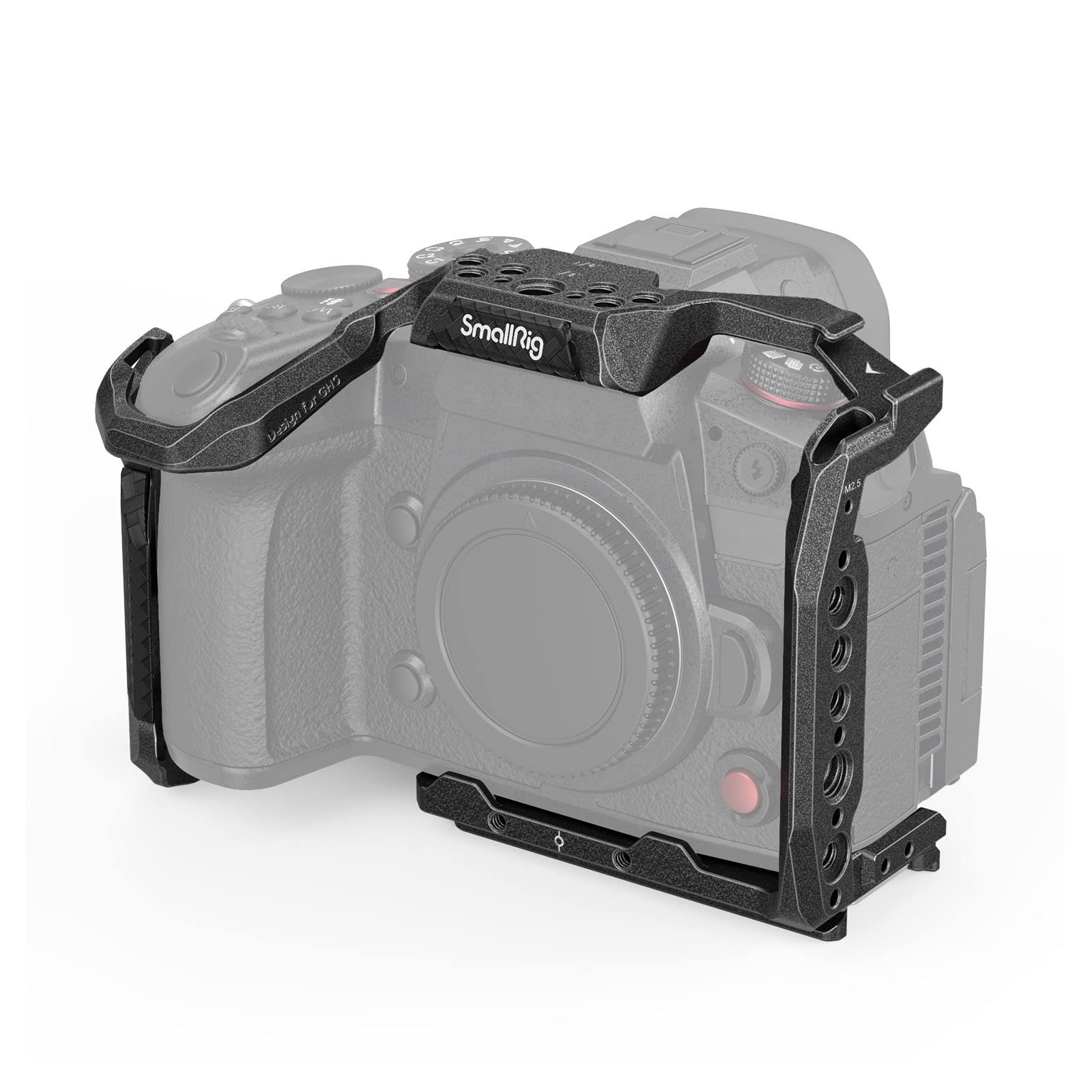 SmallRig GH6 Camera Cage for Panasonic LUMIX GH6, Streamlined Structure Camera Rig, Built-in NATO Rail & Cold Shoe Mount 3440