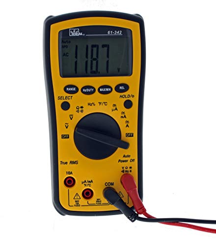 IDEAL INDUSTRIES INC. 61-342 Test-Pro Digital Multi-Meter with TRMS, Temp, Cap, Hz, Backlight, CATIII for 600v, Yellow