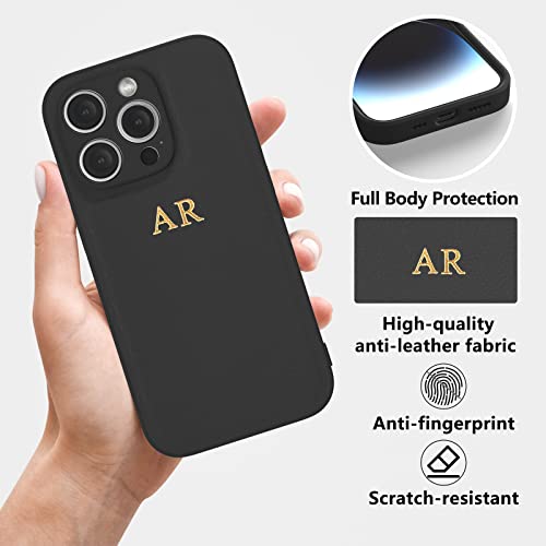 Personalised Initials Leather Phone Case for iPhone 14 13 12 11 Pro Max X XS XR SE 2020 Mini Custom Handmade Phone case Premium Leather Phone Cover