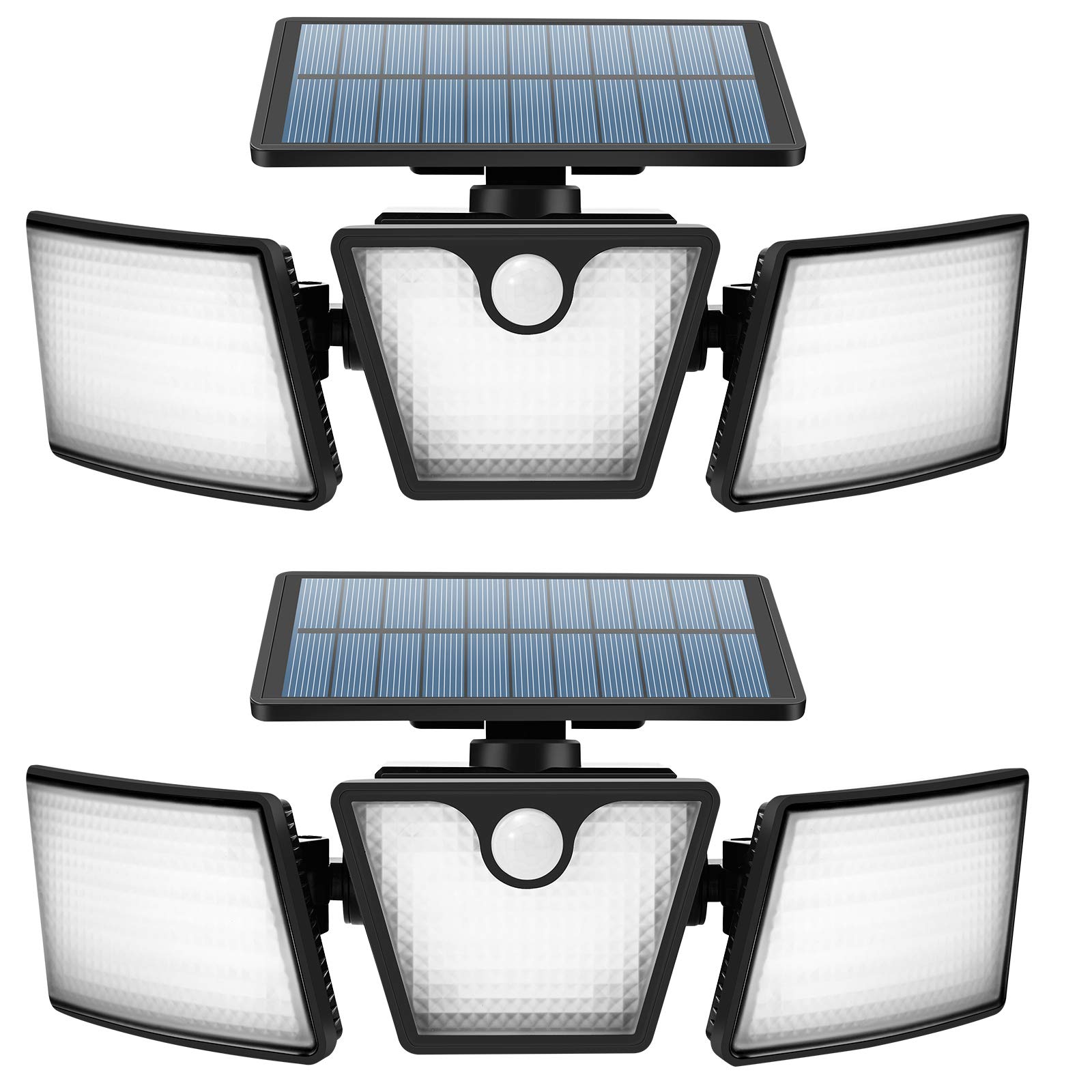 VICSOU 265 LEDs Solar Lights Outdoor, Upgraded Motion Sensor Security Light, 3 Adjustable Heads Spotlight 270° Wide Angle Super Bright Waterproof Flood Light for Garden Garage Patio Yard (2 Pack)