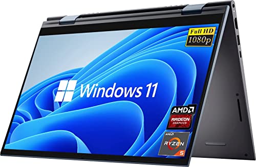 Dell [Windows 11 Home] 2022 Newest Inspiron 7415 2-in-1 Touchscreen Laptop, 14" Full HD, AMD Ryzen 5 5500U (6-core), 16GB RAM, 1TB PCIe SSD, HDMI, WiFi-6, Webcam, FP Reader, Backlit KB, Blue