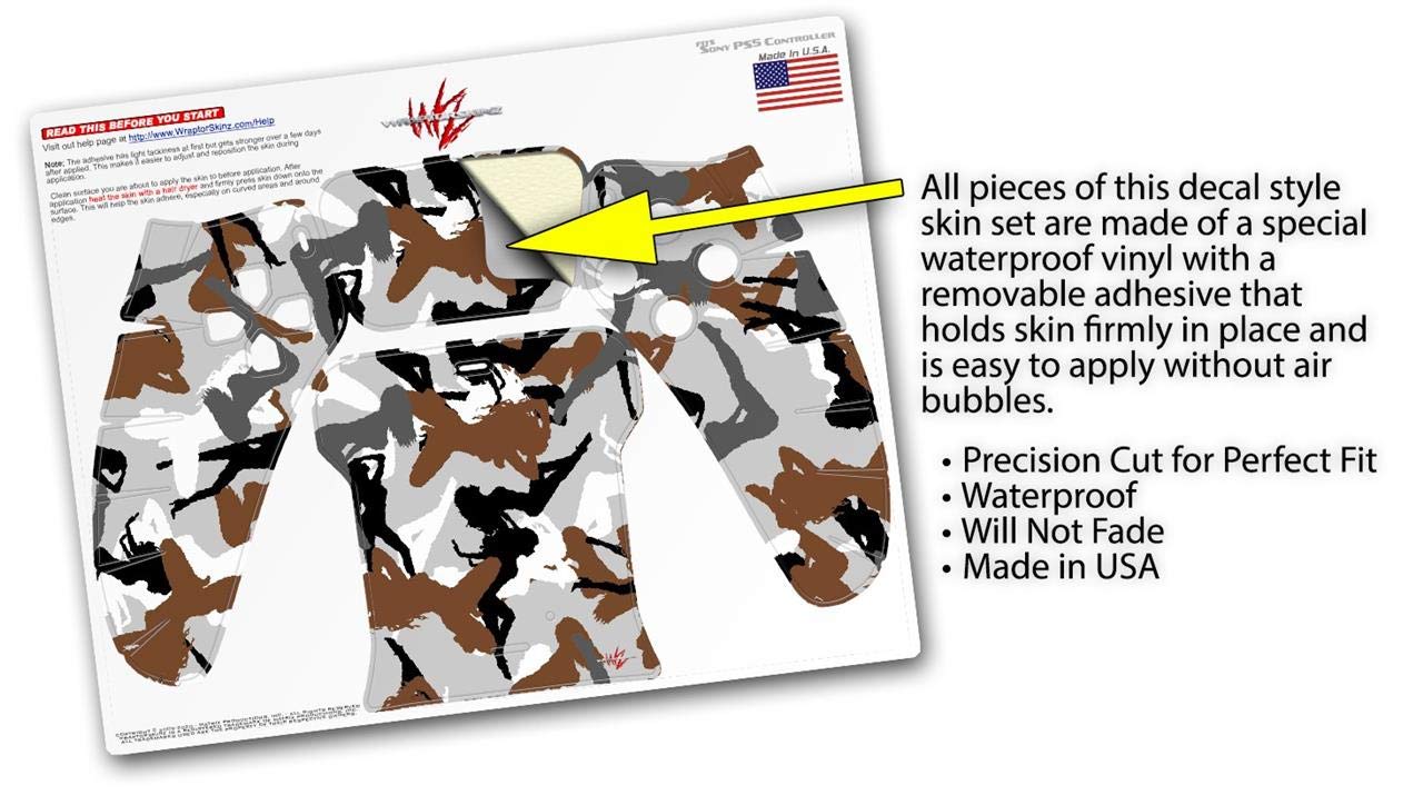 WraptorSkinz Skin Wrap compatible with Sony PS5 DualSense Controller Sexy Girl Silhouette Camo Brown (CONTROLLER NOT INCLUDED)