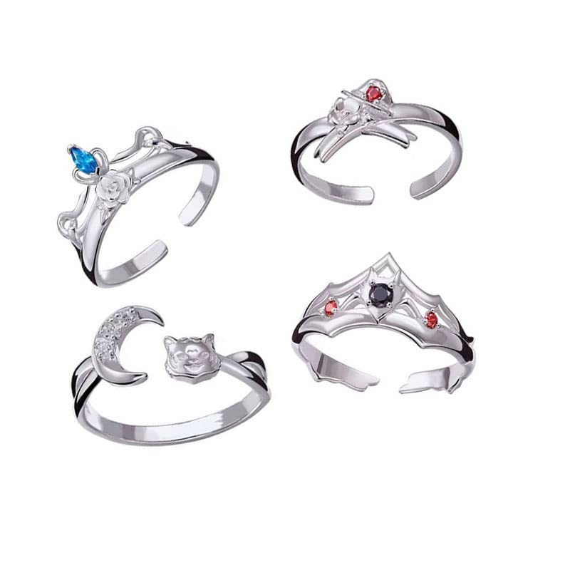 Ealipoi Bungo Stray Dogs Rings Couple Cosplay Nakajima Atsushi Ring Finger Accessories 2PCS/4PCS (multi)