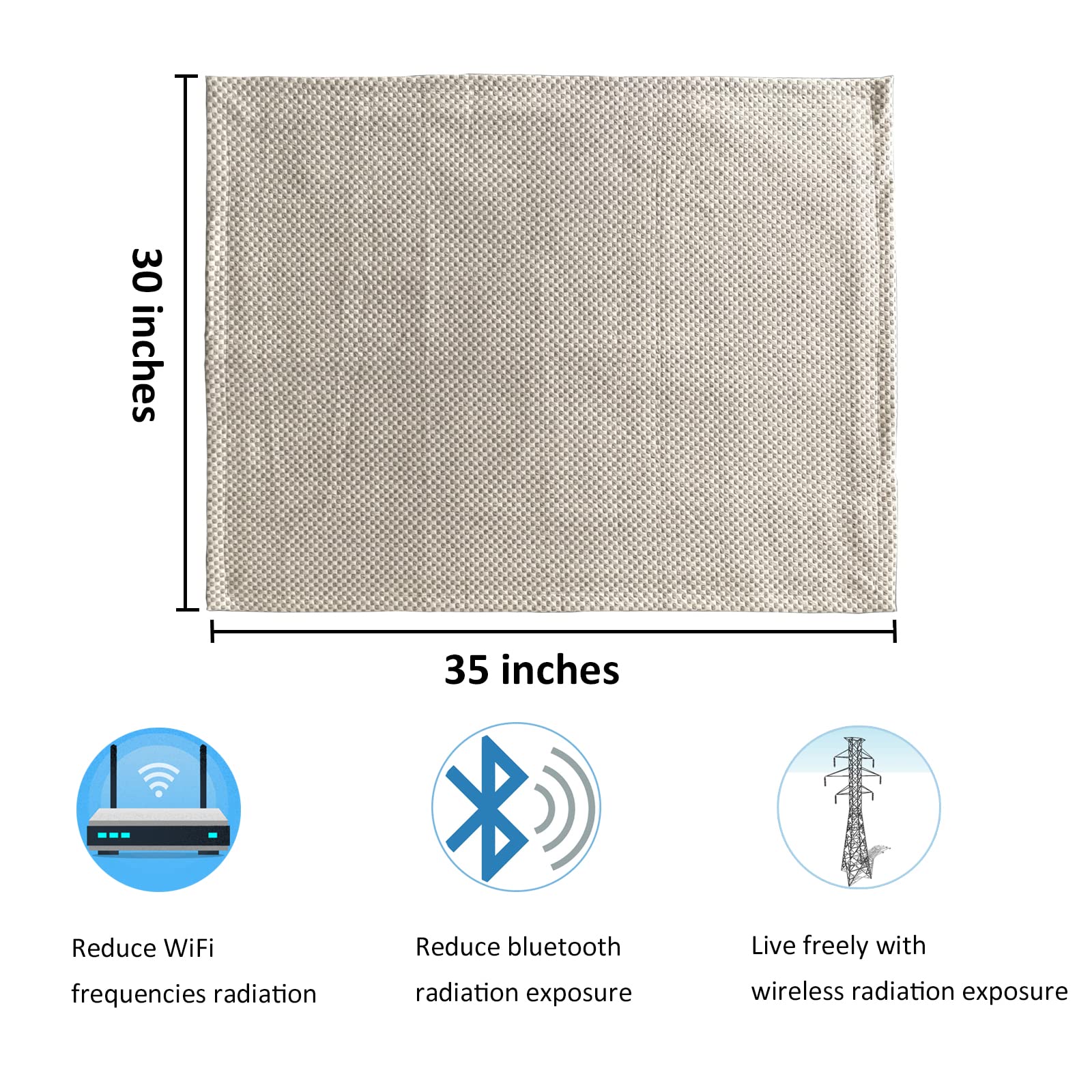 Emf Radiation Protection Blanket, Faraday Silver Pregnancy Belly Shielding 5g Protection Blanket for Baby, Can be Used as Grounding Blanket (White)