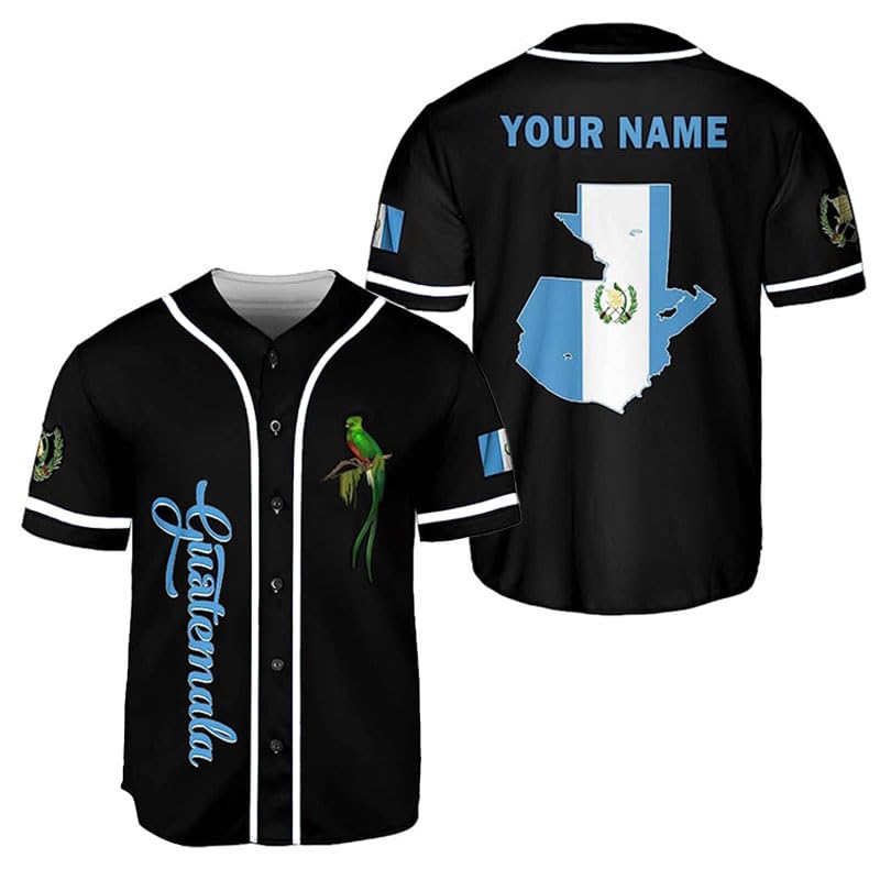 Parvii Personalized Guatemala Baseball Jersey Custom Guatemala Jersey for Men Women Guatemalan Pride Jersey Guatemala Shirt (Style 9)