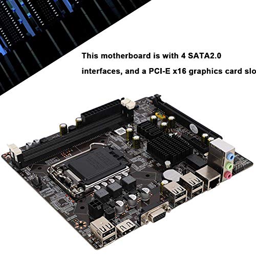 Desktop Motherboard for Intel H81, CPU for Intel LAG 1150 2DDR3 1600/1333/1066Mhz Memory 1PCI E×16 Motherboard with SATA 2.0 USB 2.0 Support VGA& Dual Output