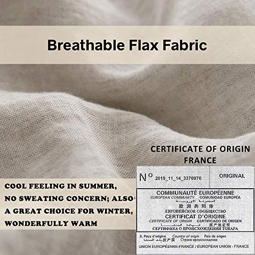 Simple&Opulence 100% Linen Duvet Cover Set with Embroidery Washed - 3 Pieces (1 Duvet Cover with 2 Pillow Shams) with Button Closure Soft Breathable Farmhouse - Linen, King Size