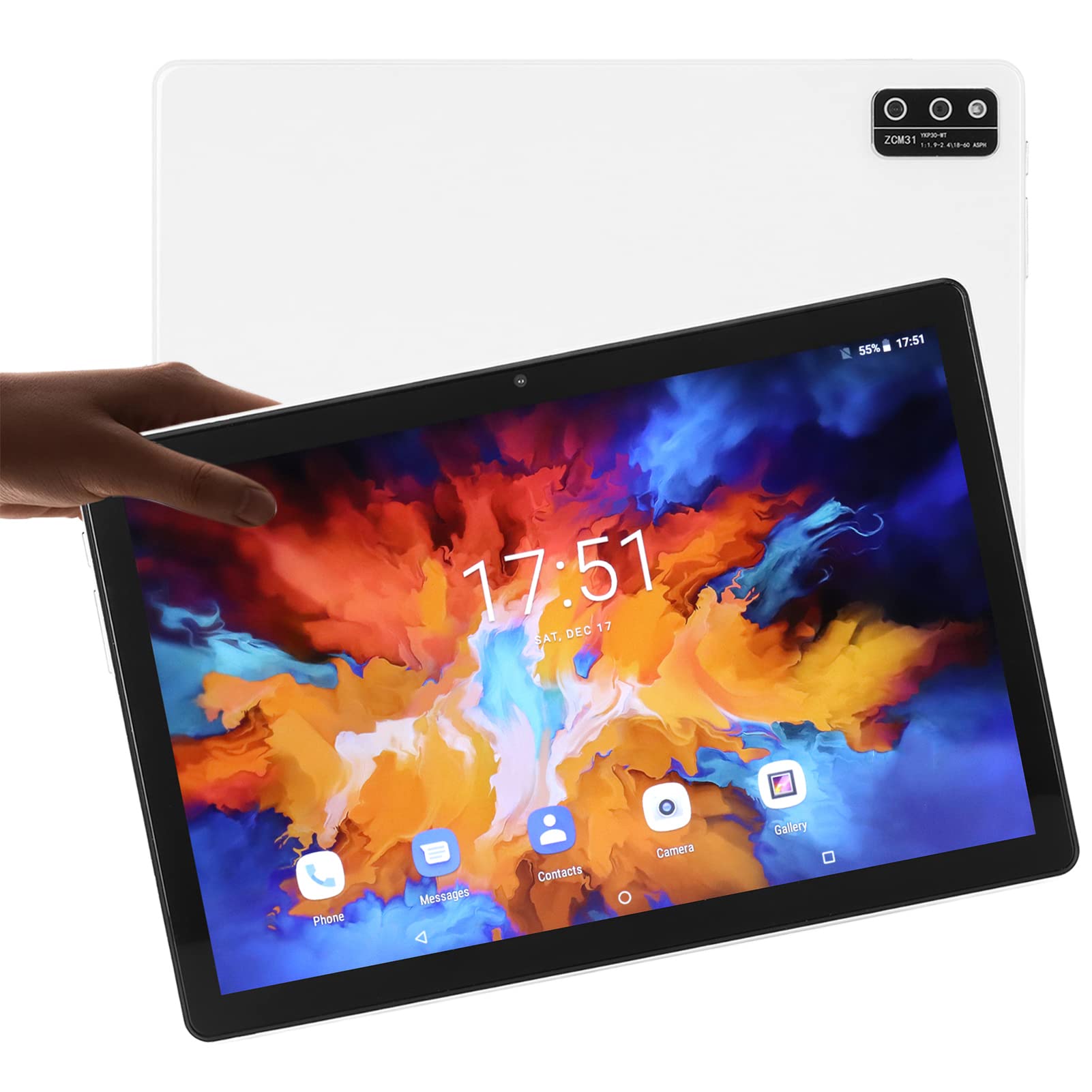 Desktop Tablet, Micro Edge Dual Camera 5G WiFi 4G LTE Tablet PC 10.1 Inch IPS 2 Card Slots for Business (US Plug)