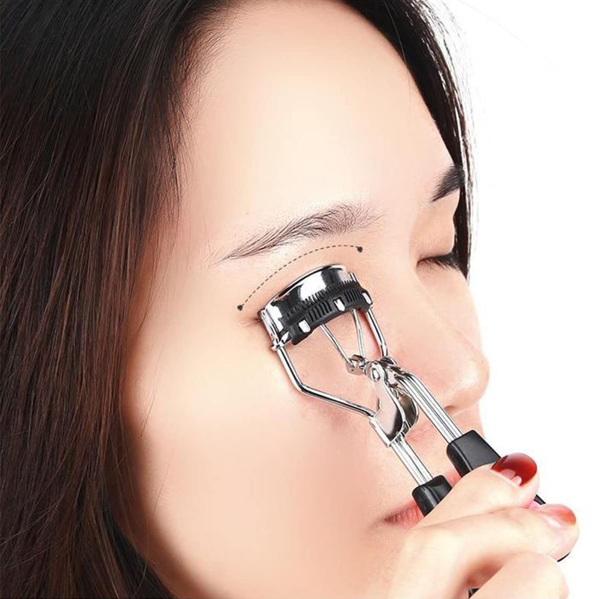 Eyelash Curlers, Eyelash Curler with Comb Eye Lash Curler with Brush, Professional Daily Makeup Tool for Eyelashes Curler with 2 Refill Pads(Black)