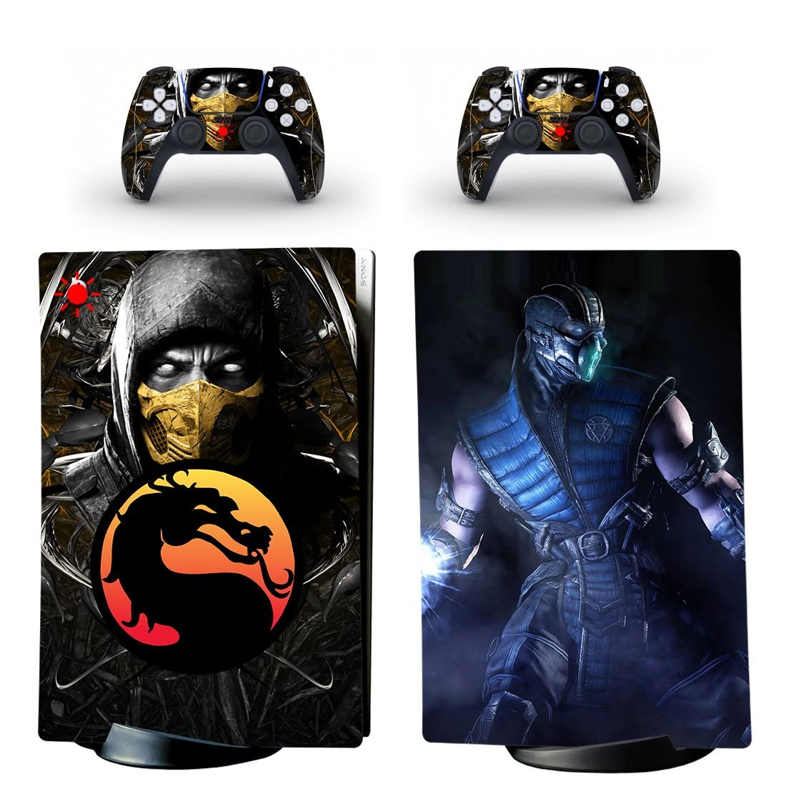 For PS5 DISC - Game Ninja Mortal Best War Kombat X PS4 or PS5 Skin Sticker For PlayStation 4 or 5 Console And Controllers Decal Vinyl DUC-2240